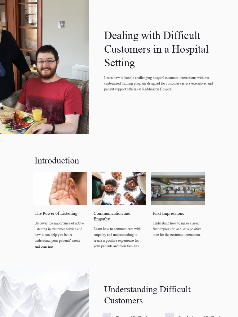 Draft Presentation Dealing With Difficult Customers in A Hospital ...