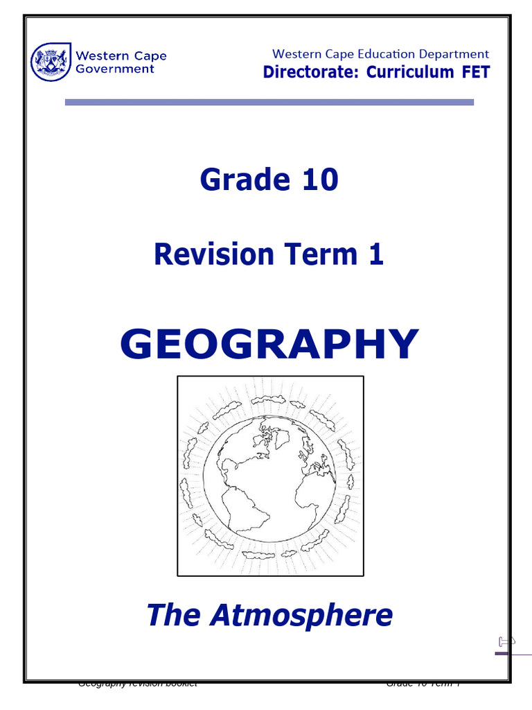 Geography Grade 10 Revision Atmsphere | PDF | Atmosphere Of Earth | Cloud