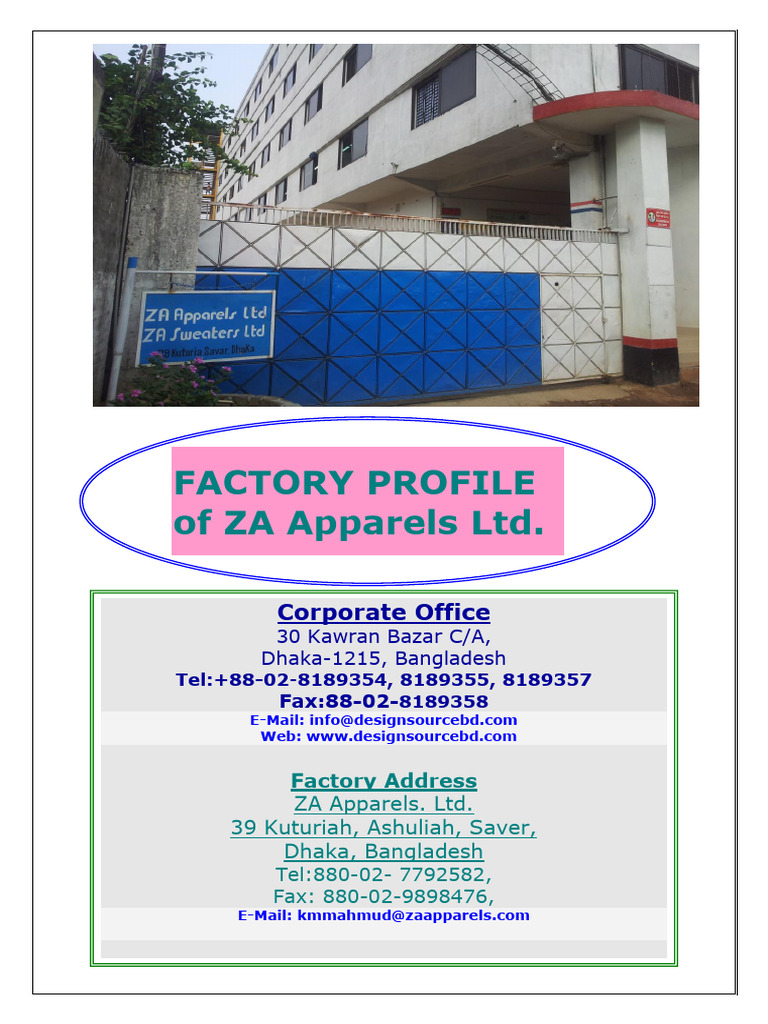 ZA Apparels Ltd. Factory Overview | PDF | Employment | Overtime