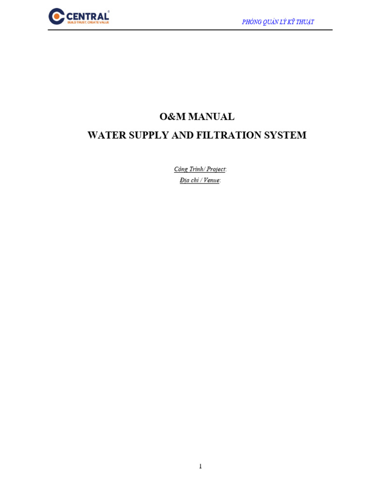 Water Supply and Filtration | PDF