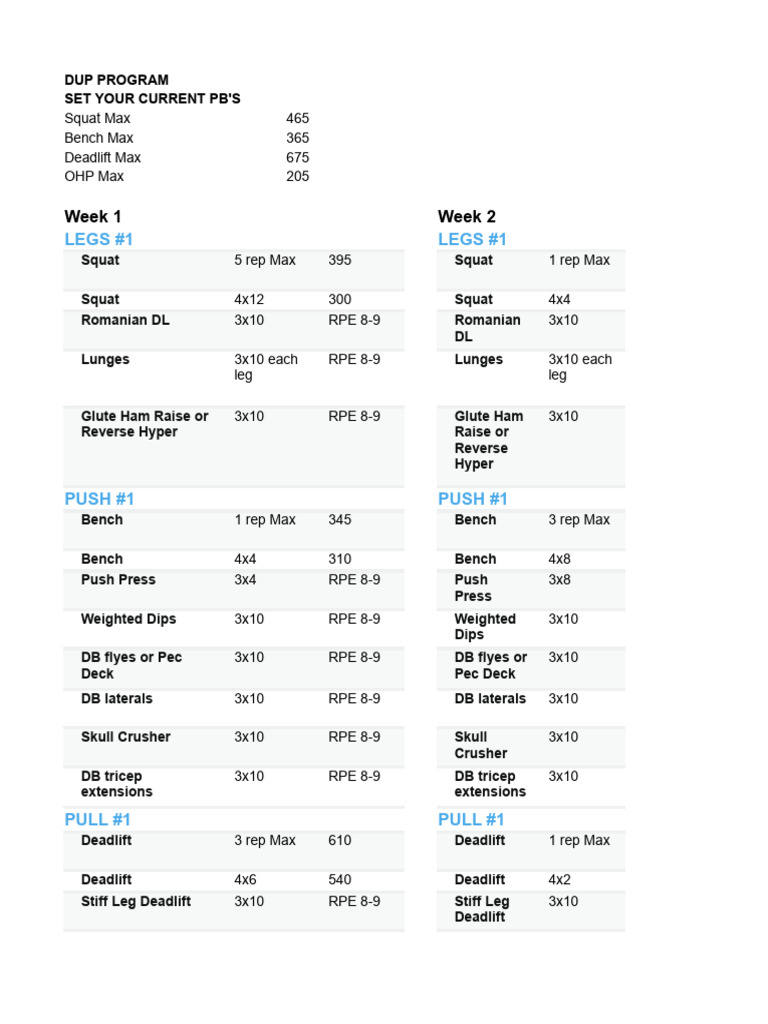 David Laid Dup Program | PDF | Physical Fitness | Determinants Of Health