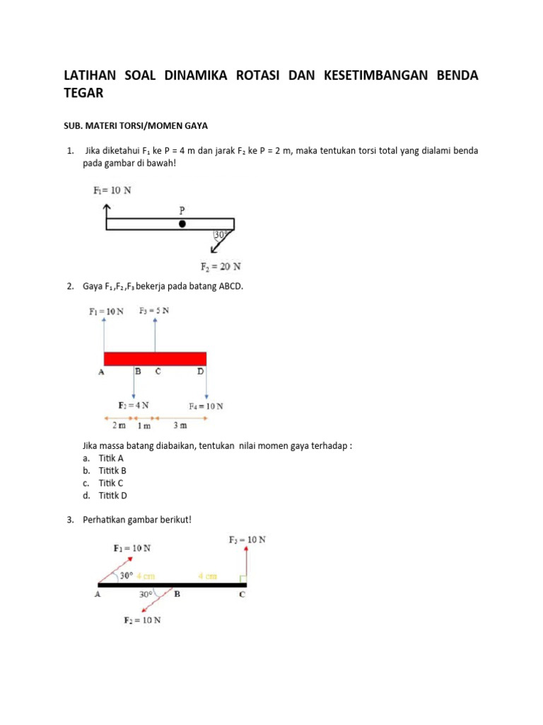 Soal Dinamika Rotasi dan Kesetimbangan | PDF | Metode & Bahan Ajar | Seni