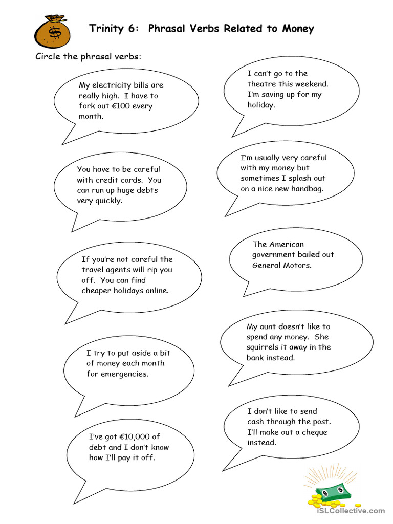 Phrasal Verbs Related To Money | PDF | Money | Debt