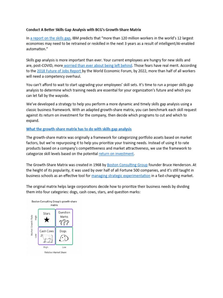 Conduct A Better Skills Gap Analysis with BCG | PDF | Business | Economies