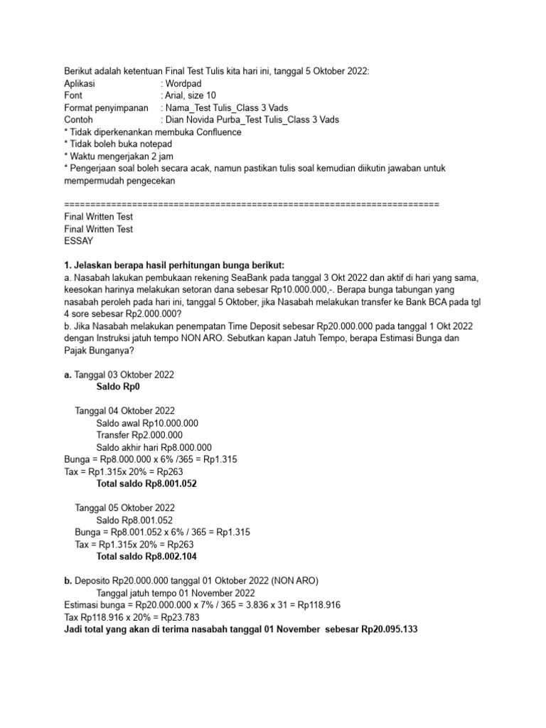 Dwi Fajar Kurniawan - Test Tulis - Class 3 Vads | PDF | Pengelolaan ...