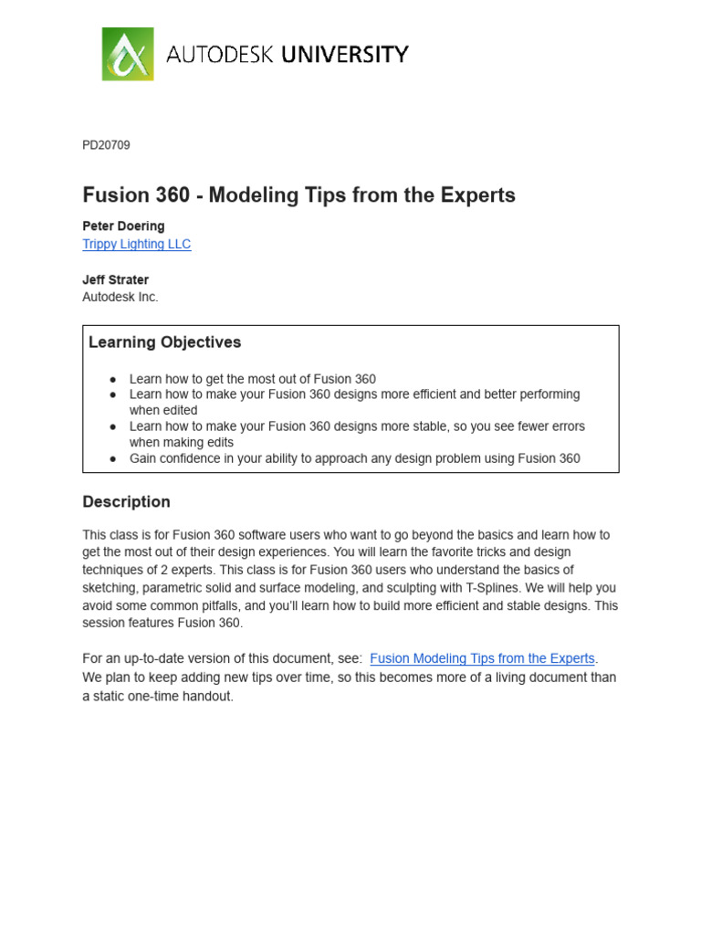 Fusion 360 Modelling Tips From The Experts | PDF | Curve | Curvature