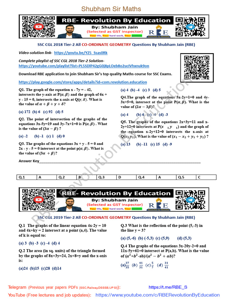 Shubham Sir Maths: SSC CGL 2018 Tier-2 All Questions by Shubham Jain ...