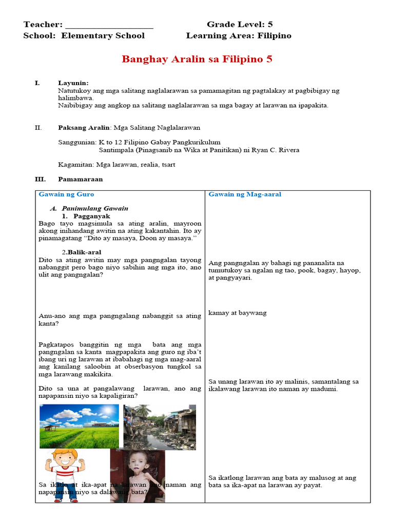 Banghay-Aralin-sa-Filipino-1-COT[1] | PDF