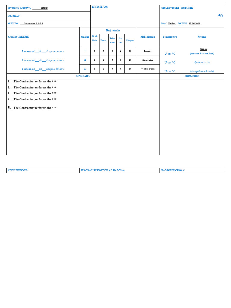 Site Diary | PDF