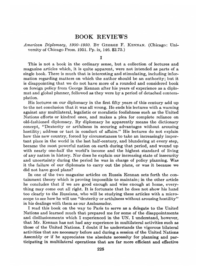 KENNAN - American Diplomacy | PDF | Policy | Diplomacy KENNAN - American Diplomacy | PDF | Policy | Diplomacy