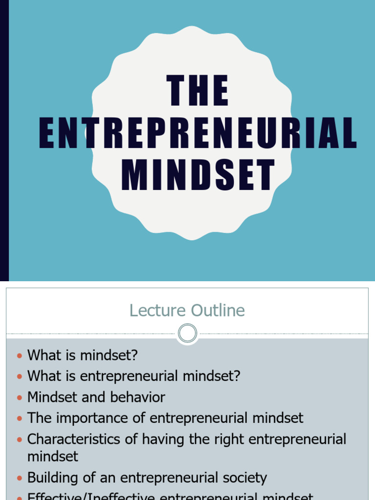 Chapter 1 The Entrepreneurial Mindset | PDF | Mindset | Entrepreneurship