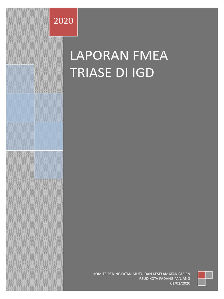 Laporan FMEA Triage IGD 2020 | PDF Laporan FMEA Triage IGD 2020 | PDF