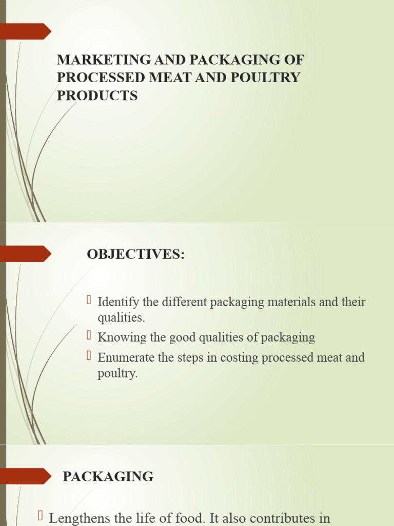 Marketing and Packaging of Processed Meat and Poultry | PDF