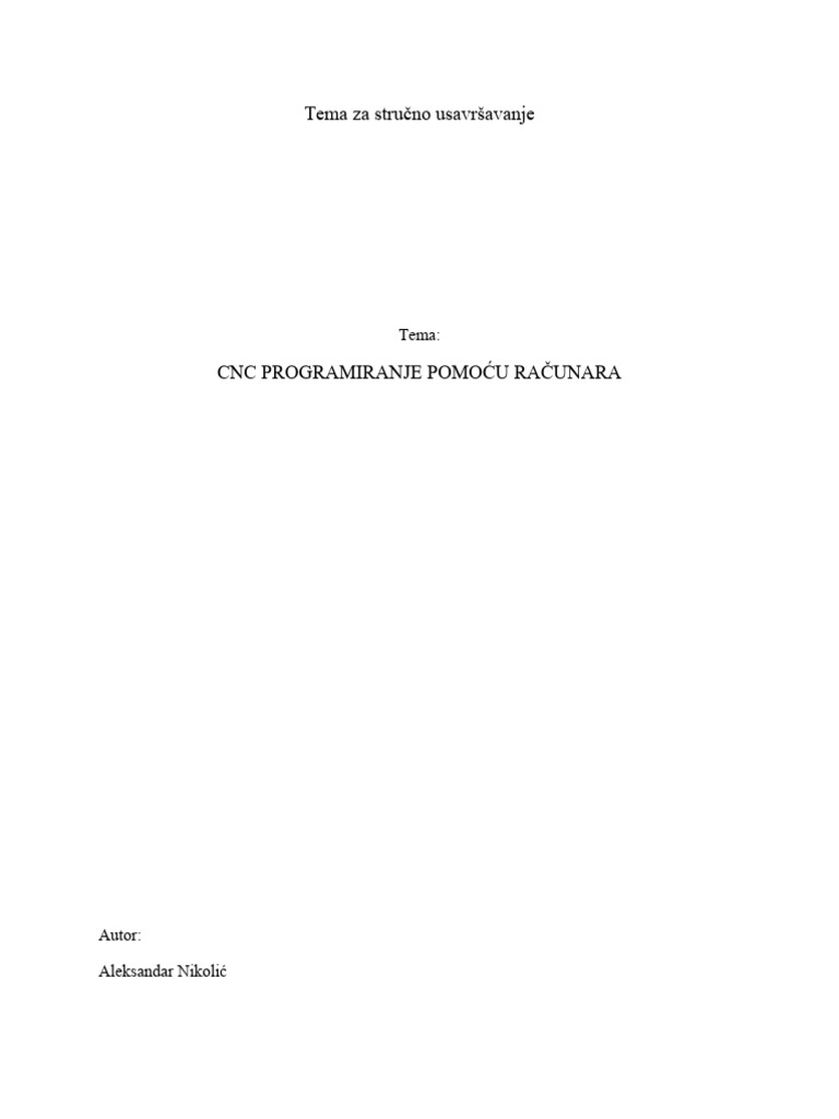 CNC Programiranje Pomoću Računara | PDF
