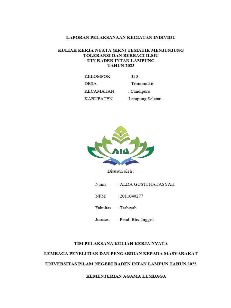 Laaporan KKN Aldaa | PDF