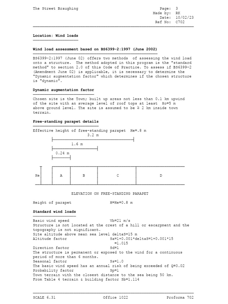 Parapet Wall Wind Load | PDF