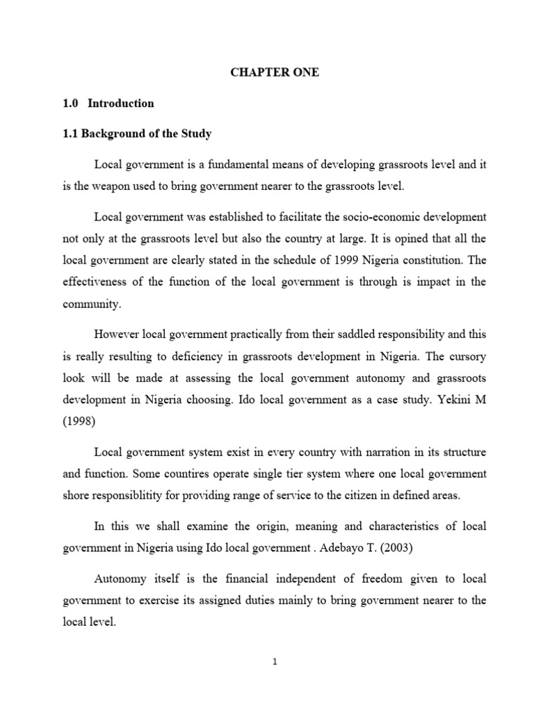 Autonomy of Local Government and Grassroot Development in Nigeria | PDF ...