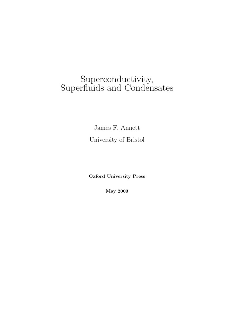Superconductivity JF Annet Highlights | PDF | Superconductivity | Quantity