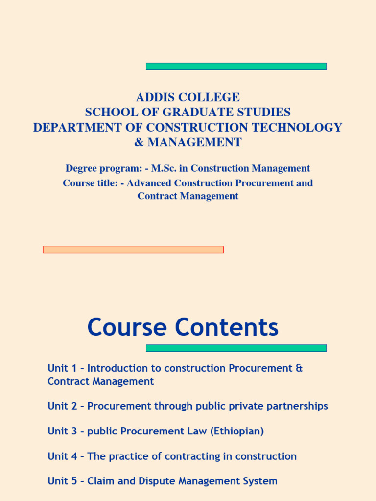 Procurement - Unit 1 | PDF | Construction Management | Procurement