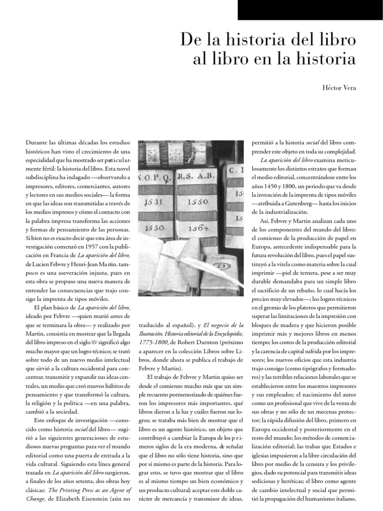 Aparicion Del Libro | PDF | Libros | Imprenta