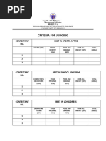 Criteria For Judging Mr. and Miss Intrams 2019 | PDF