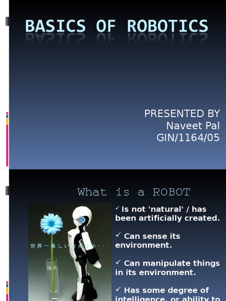 Basics of Robotics | PDF | Artificial Intelligence | Intelligence (AI) & Semantics
