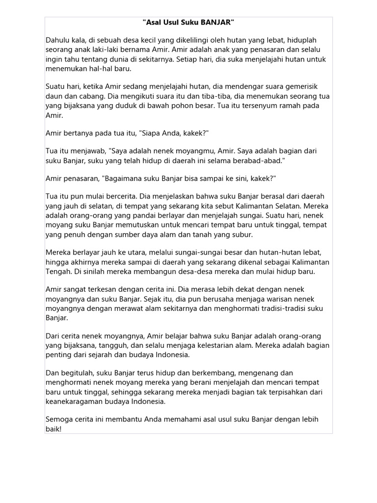 Asal Usul Suku Banjar Pdf