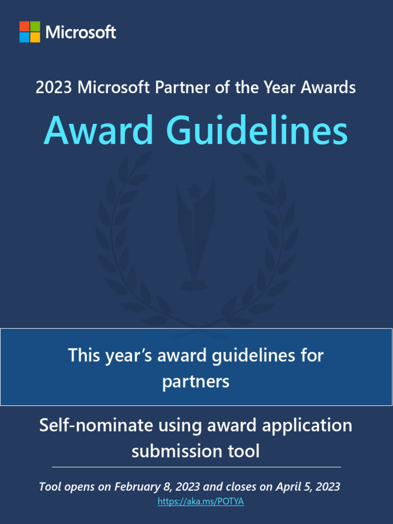 2023 Microsoft Partner Awards Guidelines | PDF | Microsoft Azure ...