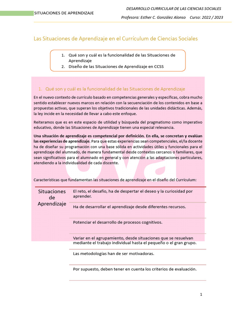 Situaciones de Aprendizaje | Descargar gratis PDF | Plan de estudios | Aprendizaje