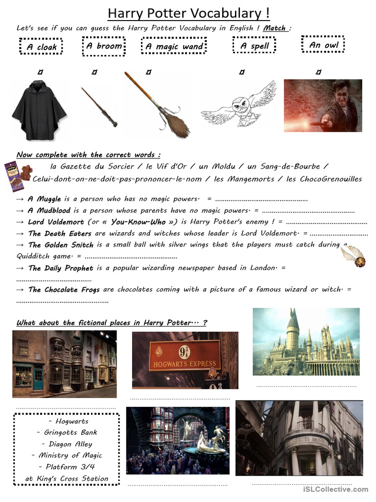 Harry Potter WORKSHEET | Download Free PDF | Harry Potter ...