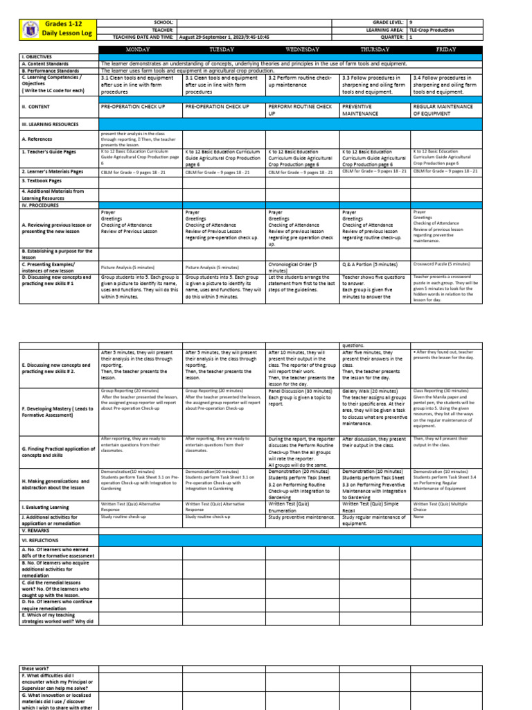 Week 1 Grade 9 1Q | PDF | Curriculum | Learning