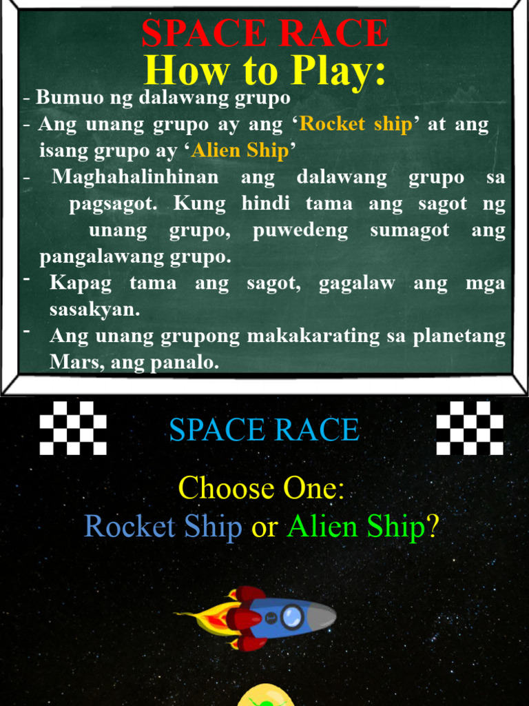 GAME-SPACE-RACE-GAME TEMPLATE Grade 9 | PDF