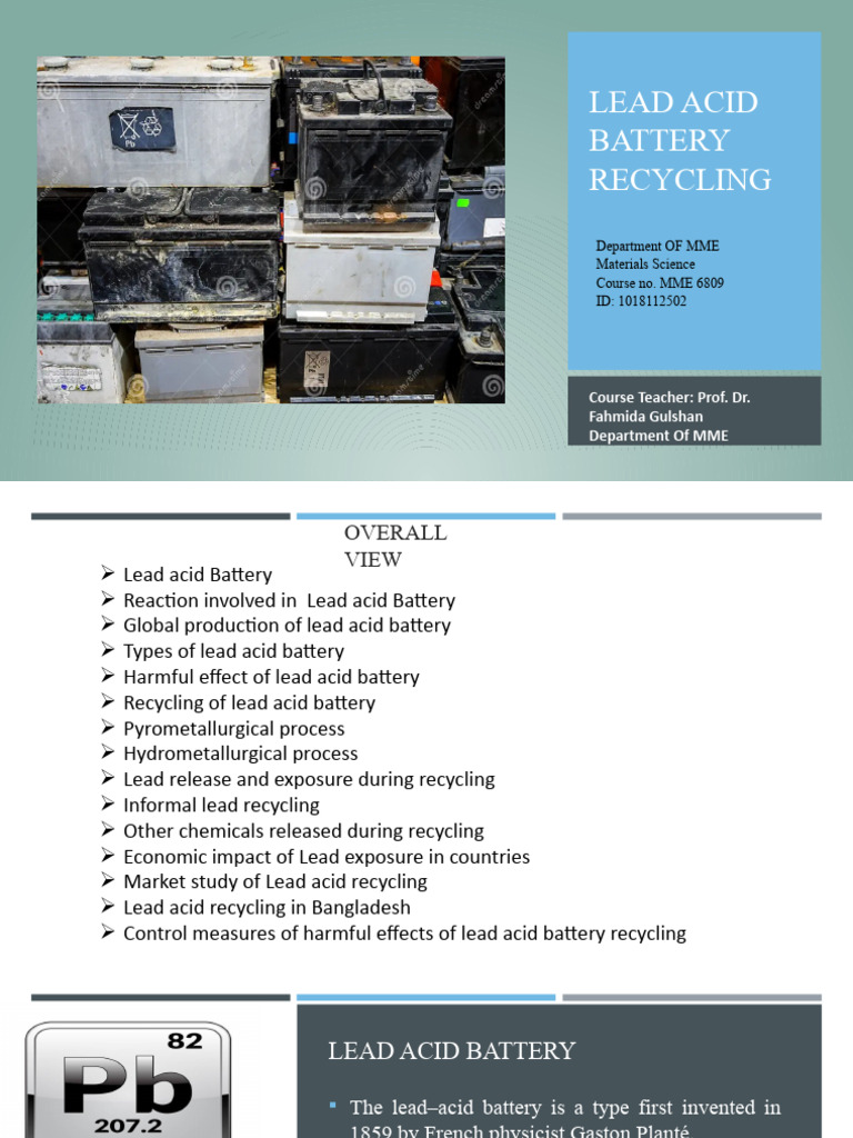 Presentation 01 | PDF | Lead | Rechargeable Battery