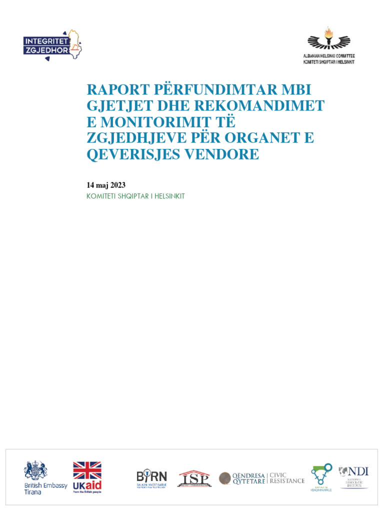 Raporti Perfundimtar Per Monitorimin e Zgjedhjeve 19 Shtator 2023 | PDF
