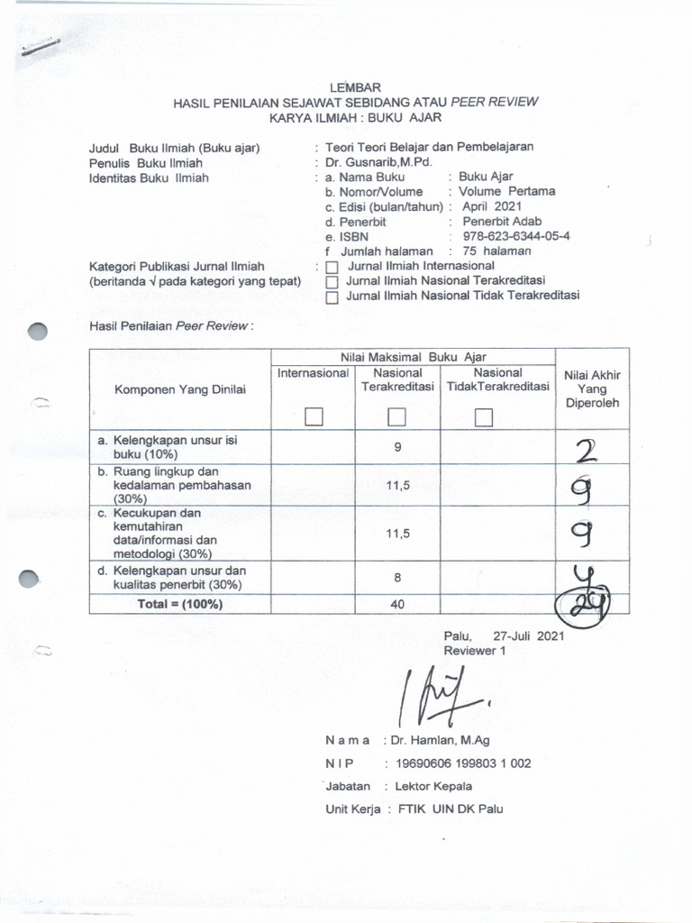 Buku Ajar - Teori Teori Belajar Dan Pembelajaran | PDF