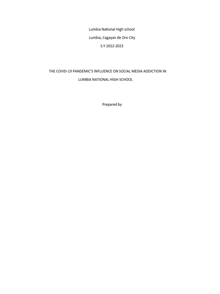 Lumbia National High School Lumbia, Cagayan de Oro City S.Y 2022-2023 | PDF