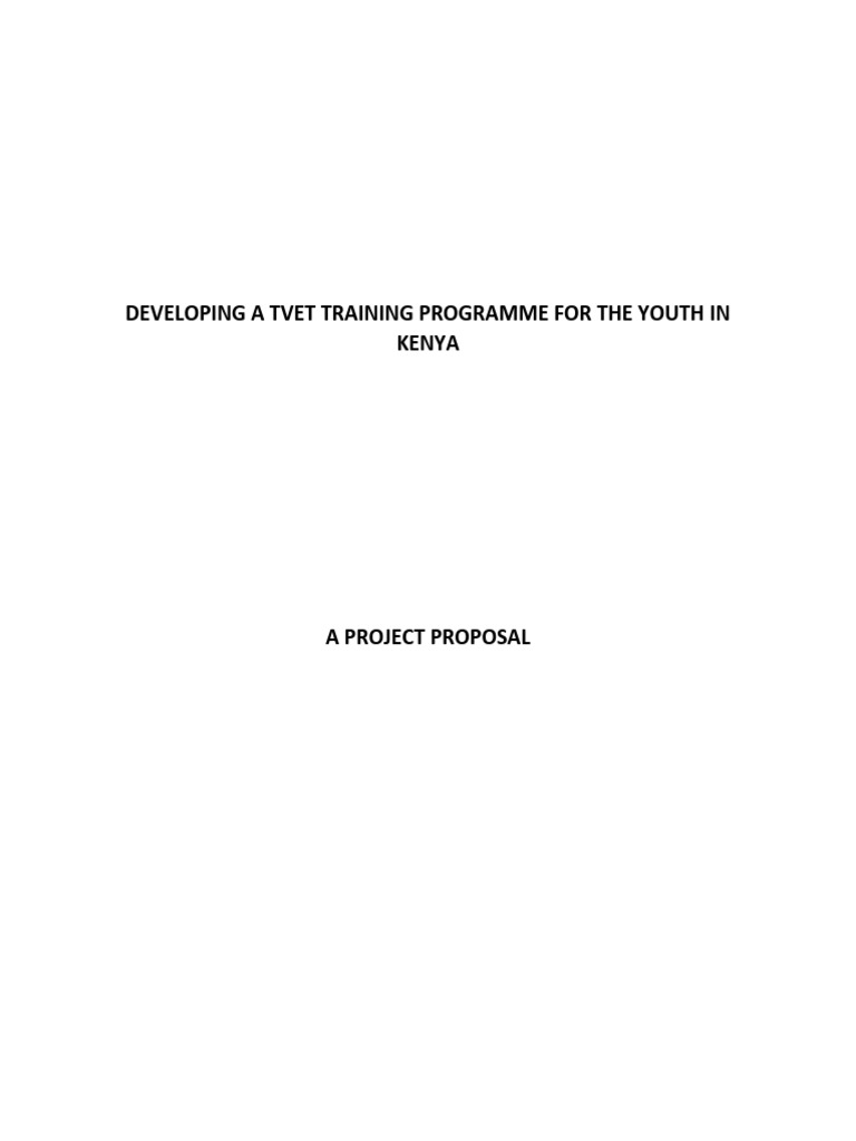 Developing A Tivet Training Programme For The Youth in Kenya | PDF ...