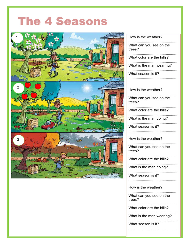 The 4 Seasons Icebreakers Oneonone Activities Reading Comprehens 112336 ...