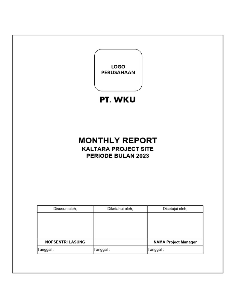 Draft Monthly Report Kontraktor | Download Free PDF | Safety | Medical ...