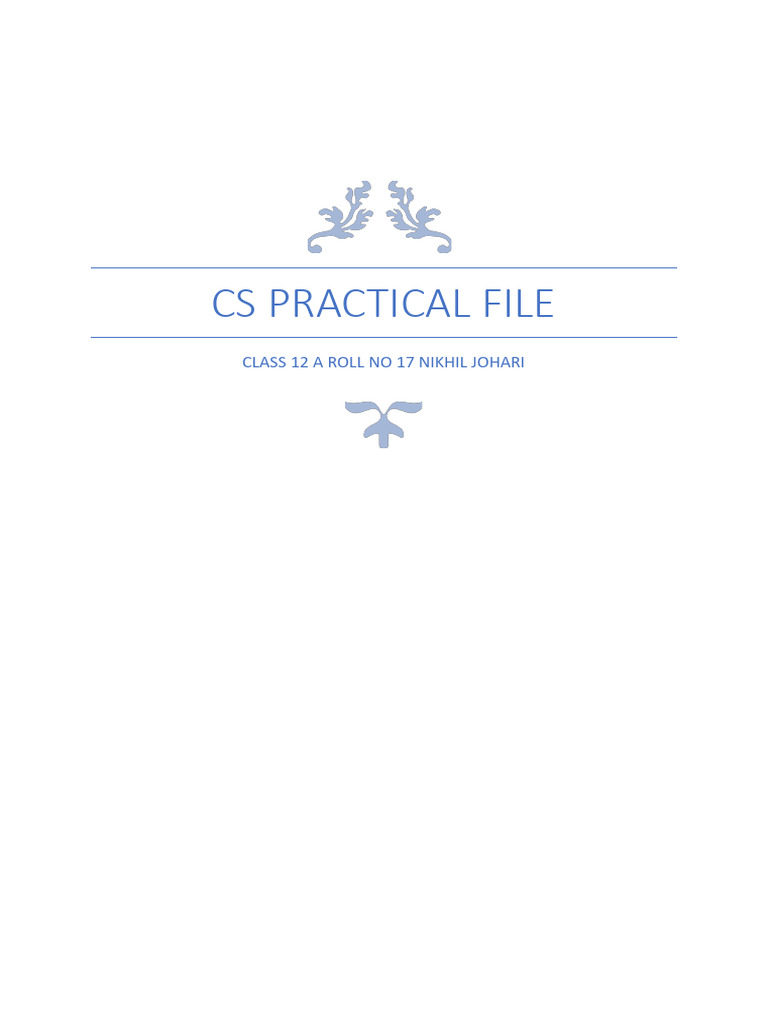 CS Practical File 2 | PDF | Table (Database) | Databases CS Practical File 2 | PDF | Table (Database) | Databases