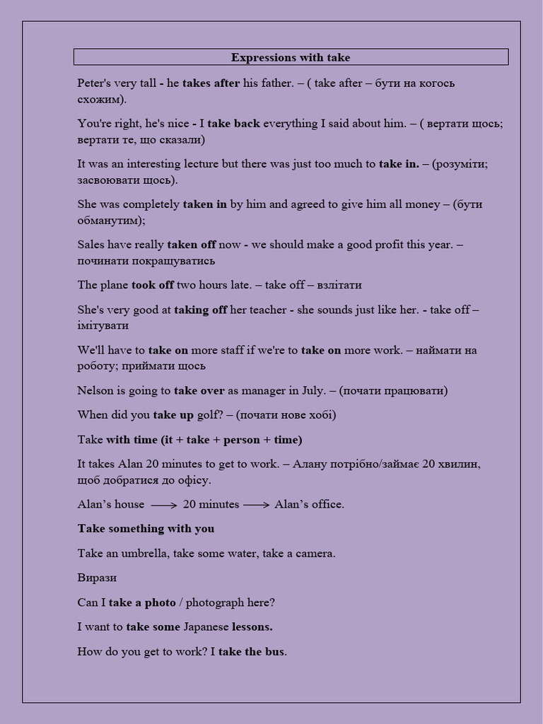 Expressions With Take | PDF