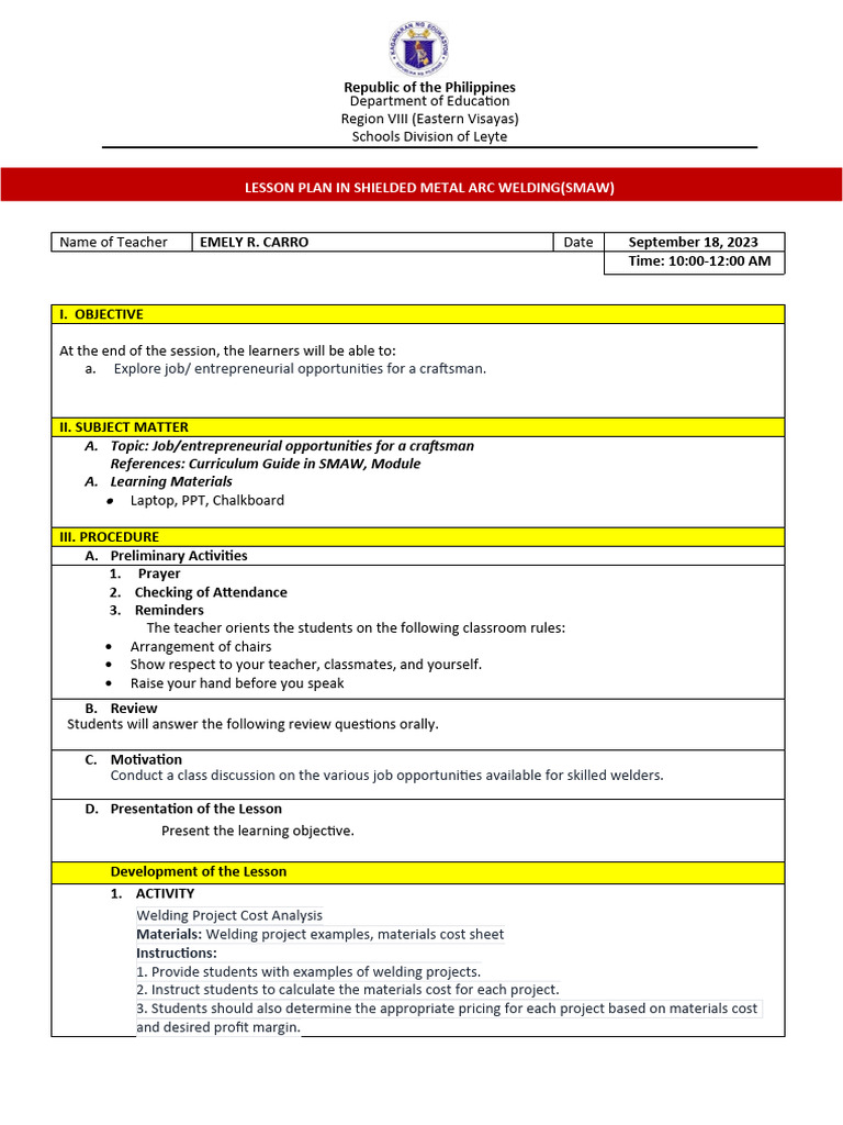 Smaw 11 LP 3 | PDF | Welding | Construction