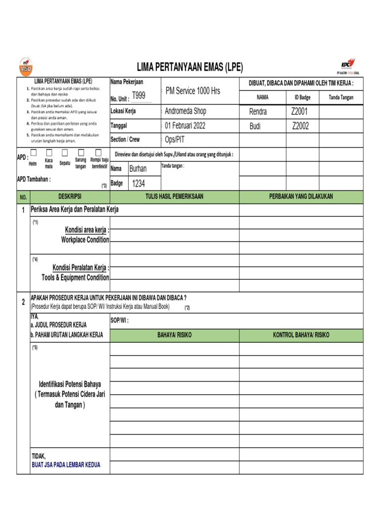 Form Lpe 2020 | PDF