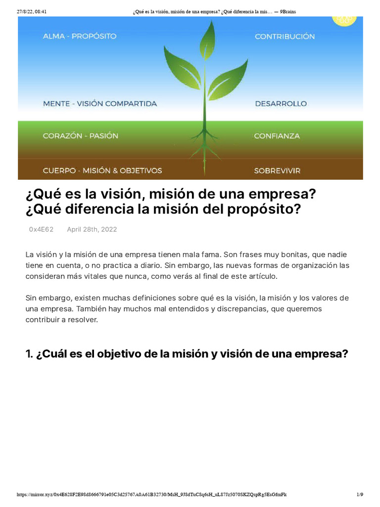 ¿Qué Es La Visión, Misión de Una Empresa - ¿Qué Diferencia La Mis ...
