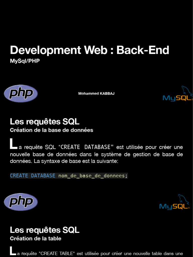 Mysql PHP | PDF | Informatique | Informatique
