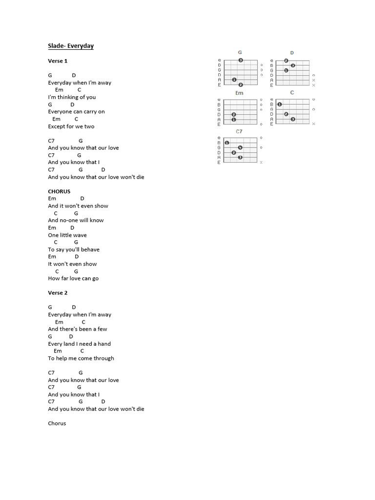 Slade - Everyday | PDF | Poetry