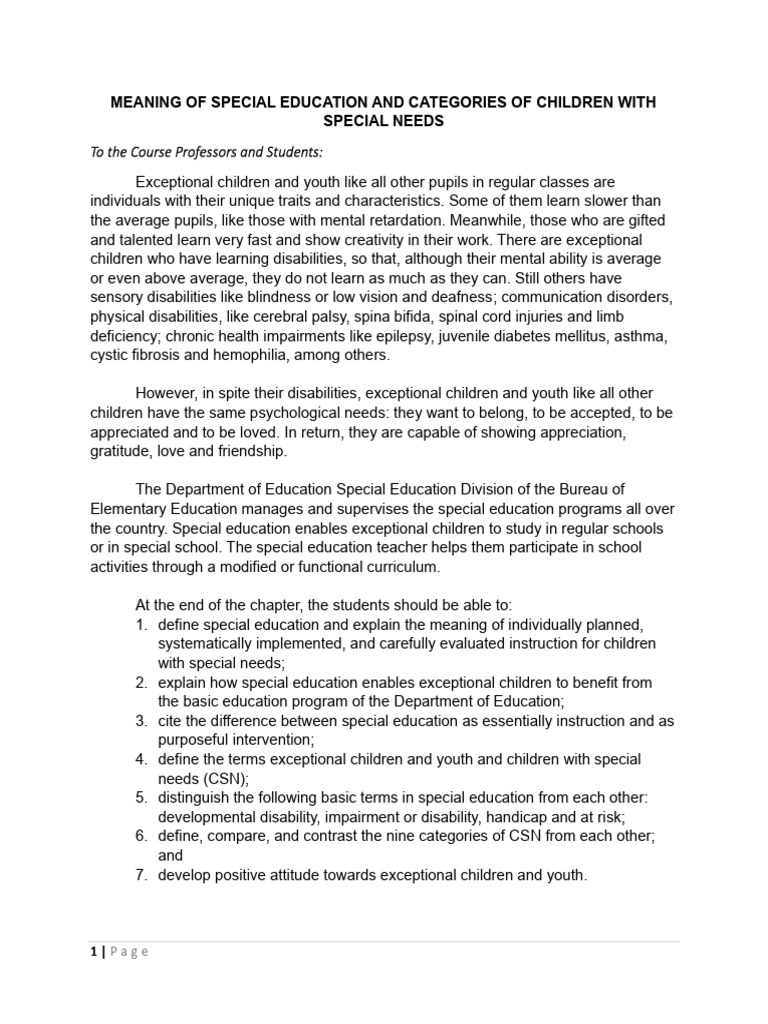 Chapter 3 EDUC | PDF | Special Education | Disability