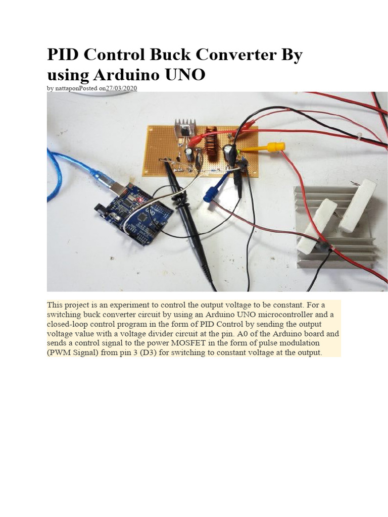 PID Control Buck Converter by Using Arduino UNO | PDF | Electric Motor | Power Supply