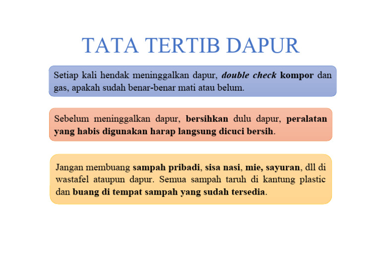 Tata Tertib Dapur Kos | PDF