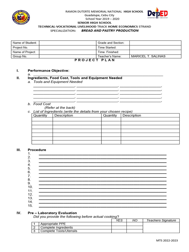 Project Plan Cake | PDF | Cakes | Foods